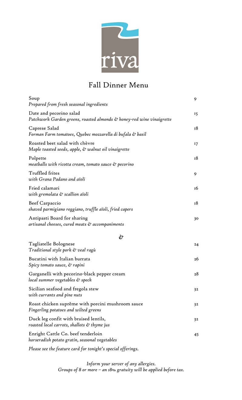 Dinner Menu