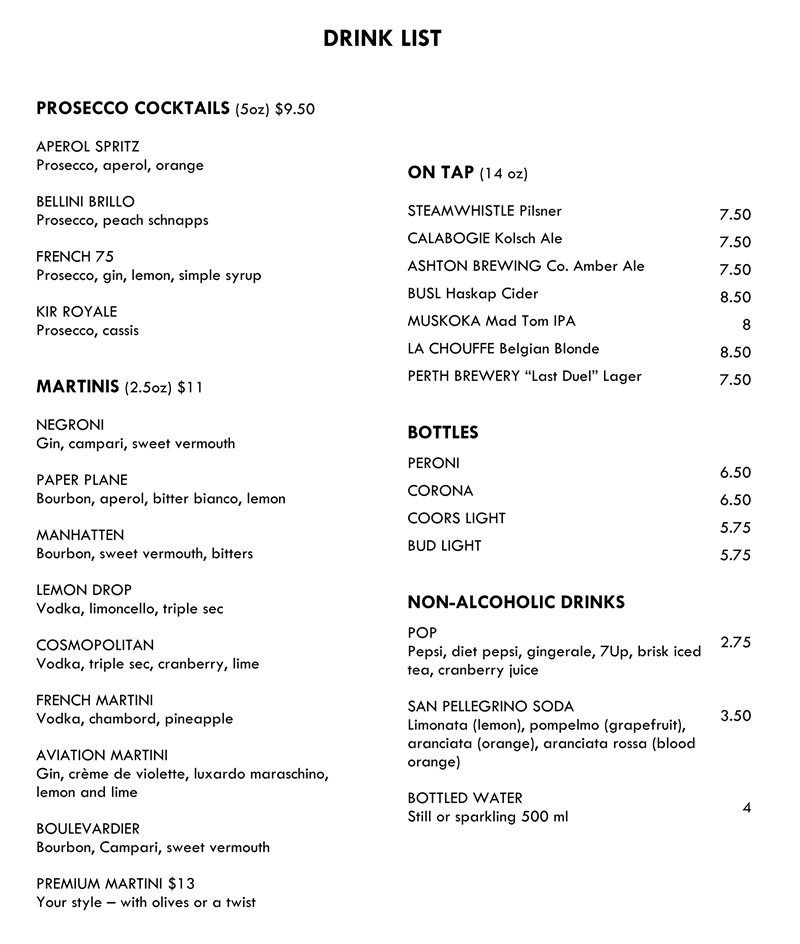 Drink List