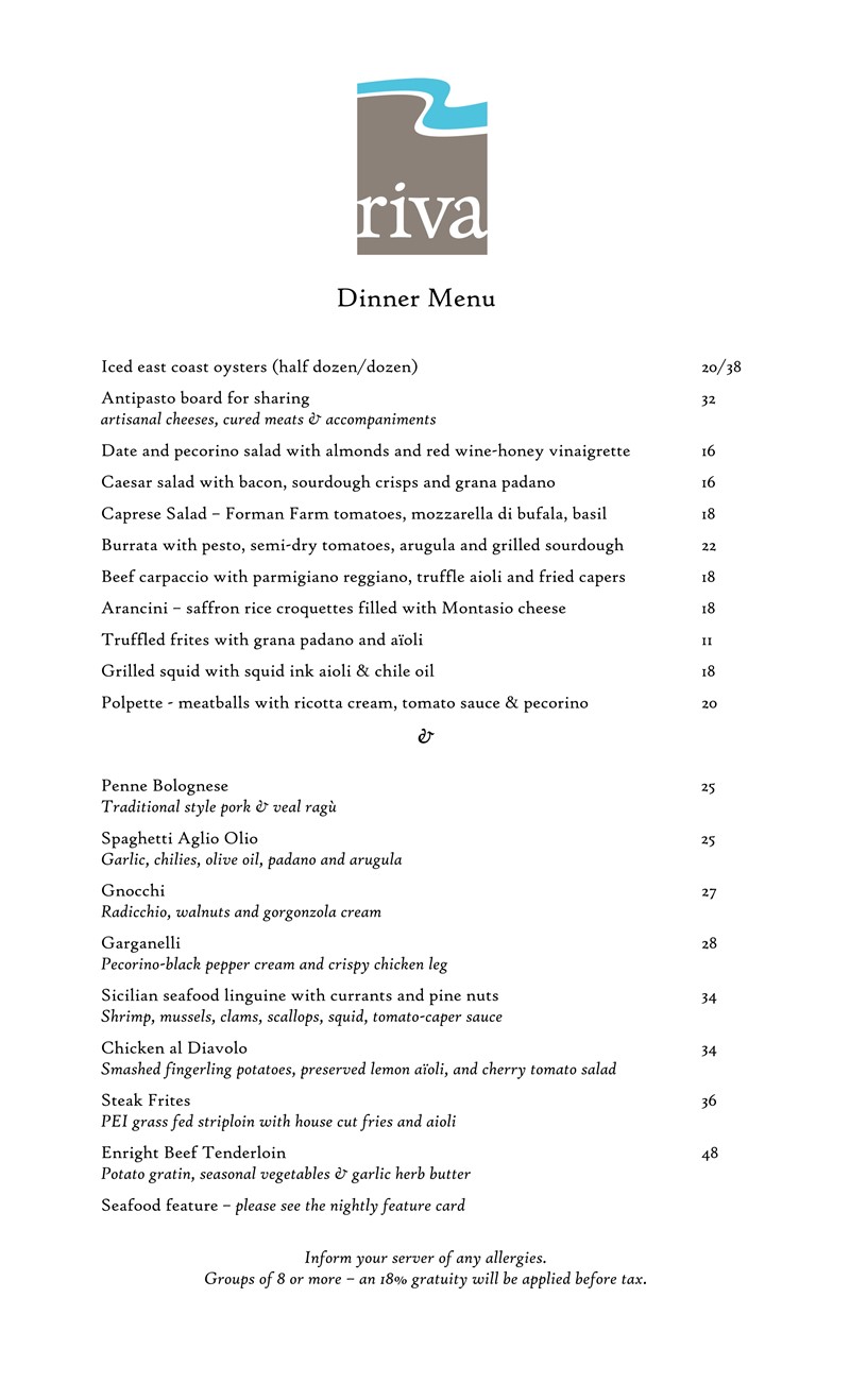 Dinner Menu